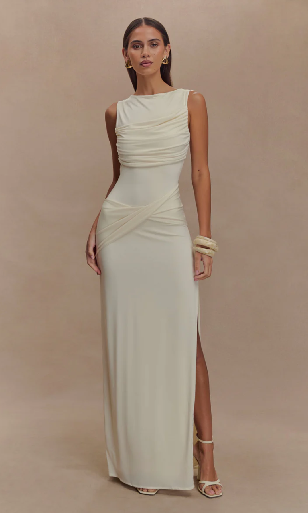Lunivelle – Draped waist detail – Maxi gown